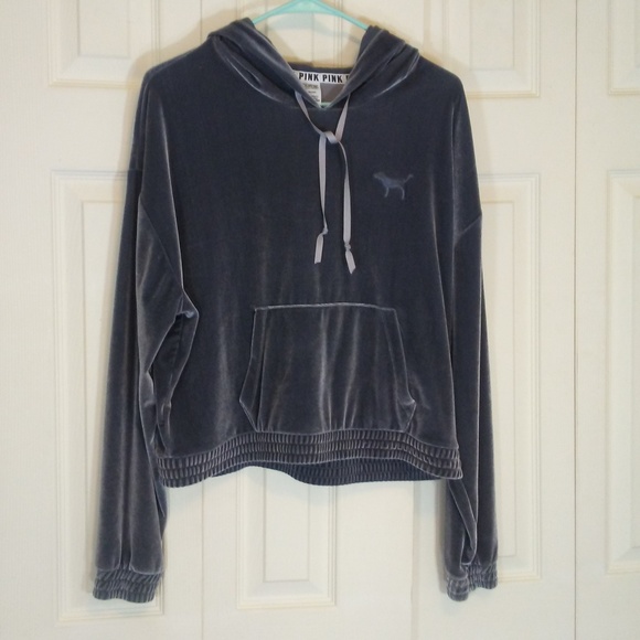 PINK Victoria's Secret | Tops | Pink By Victorias Secret Gray Velour ...